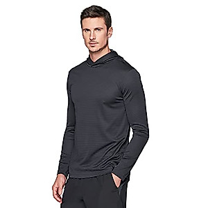 RBX Men's Lightweight Hoodie Top Quick Drying Long Sleeve Tee Texture Charcoal S