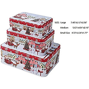 YWKXM Christmas Cookie Tins Cookie Jars Food Storage - Decorative Cookie Gift Tins, Extra Thick Metal (2)