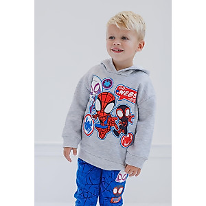 Marvel Spidey and His Amazing Friends Toddler Boys Fleece Hoodie Pants Set Gray/Blue 3T
