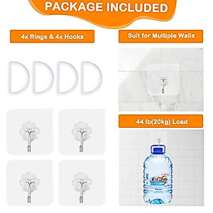 Baby Bathtub Toy Storage Mesh Bath Toy Organizer with Zipper Extra Large Opening Three Pocket with 4 Self-Adhesive Hooks and 4 D-Rings,Multi-Use Home Storage Bag Christmas Storage(1 Large, White)