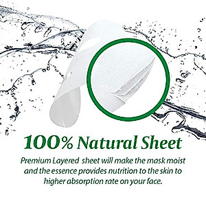 GLAM UP Sheet mask Refreshing Green Tea (10 sheets) - Revitalize Dull Skin. Dark Circle Fighter Nature made Freshly packed Daily Skin Therapy Original K-Beauty Recipe x 10ea