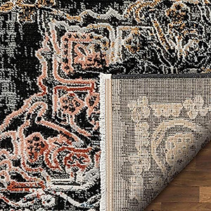 Well Woven Indira Maura Bohemian Vintage Medallion Oriental Black 5x7 (5'3" x 7'3") Area Rug