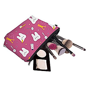 MRSP Cosmetic Bag Makeup bags for women,Small makeup pouch Travel bags for toiletries waterproof (Teeth)