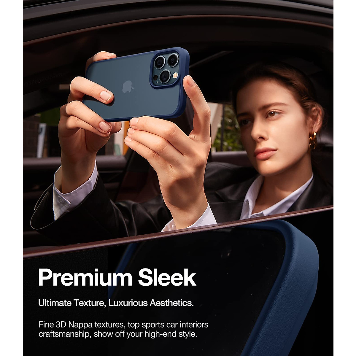 TORRAS Shockproof Compatible for iPhone 12 Case for iPhone 12 Pro Case, [Military Grade Drop Tested] Translucent Matte Hard PC Back with Soft Silicone Edge Slim Protective Guardian, Blue