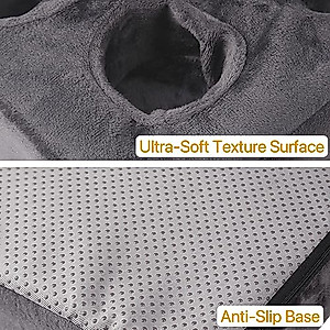 Couch Cup Holder Pillow, Couch Drinks Remotes Holder for Center of Couch, for Sofa, Bed, RV, Car (Gray)