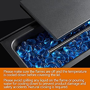 Topeakmart 43’’ Outdoor Gas Fire Pit 50,000 BTU Propane Fire Pits with Tempered Glass Tabletop, Rattan Wicker Base and Fire Glass Stones for Patio/Garden/Party, 2 in 1 Fire Table for Outdoor Heating