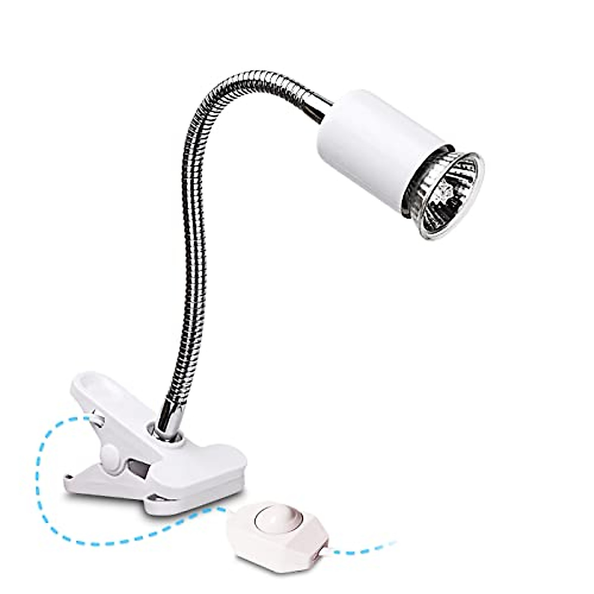 HOMUREN EU Plug 50W 220V 2in1 Set Reptile Heat Lamp with Bulb with Clip Turtle Back UVB+UVA Full Spectrum Sun Light Sunbathe for Lizard Amphibians