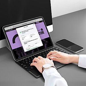 Fintie Ultrathin 4mm Wireless Bluetooth Keyboard with Built-in Multi-Touch Touchpad for iPad, iPhone, Samsung Galaxy, Nexus, Microsoft Surface, HP and Other Bluetooth Devices [Retail Packaging]