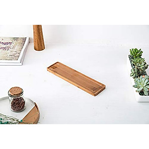 Kipokalor 11.1x2.36x1.77inch Long Rectangular Modern Minimalist White Ceramic Succulent Planter Pot with Saucer for Office,Desk,Window.