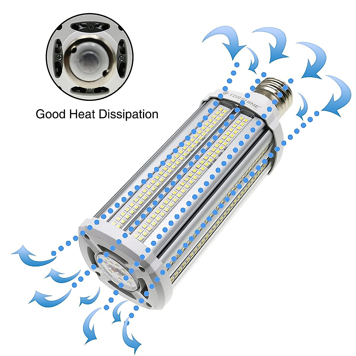 NC Super Bright 60W LED Corn Light Bulb 450 Watt Equivalent 7500 Lumens E39 Large Mogul Base Large Area 5000K Daylight White Outdoor Indoor Garage Warehouse High Bay Barn Backyard