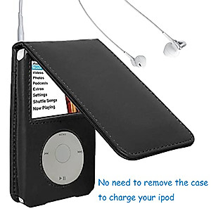 HAL V-TOP Leather Case for Apple iPod Video Classic 80G 120G 160G 60G Classic Protective with Movable Belt Clip Black