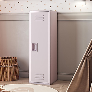 Little Seeds Casey Kids Tall Metal Storage Locker, Lavender