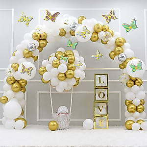 Menoeceus 72 Pcs 3D Butterfly Wall Decor Gold Butterfly Decorations Double Layer Removable Butterfly Wall Stickers for Birthday Wedding Party Cake Kids Room Decor DIY Gift