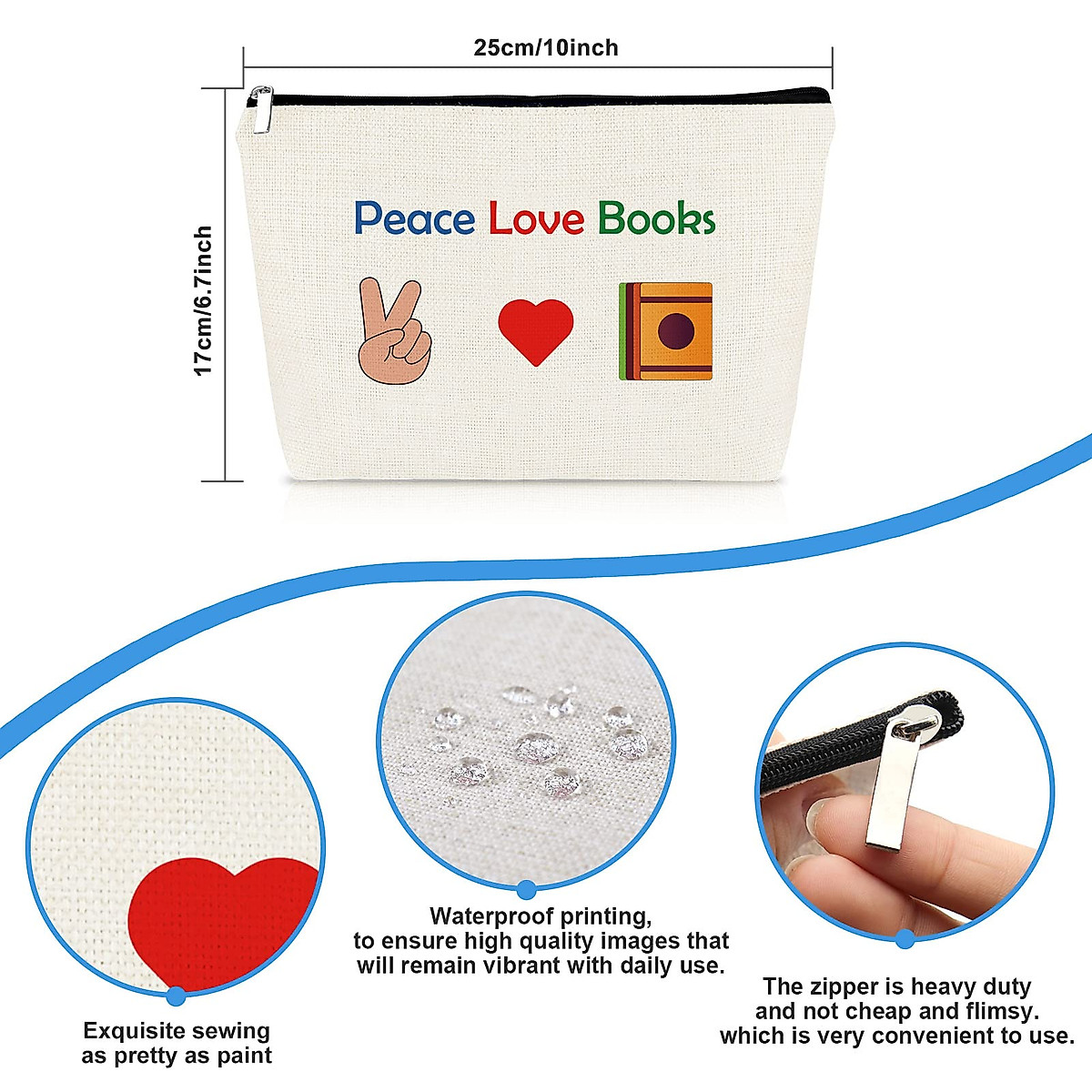 Book Lover Gifts Makeup Bag Reading Book Club Cosmetic Bag Bookworm Gift Librarian Gift Bibliophile Gifts for Women Bookish Gift Christmas Birthday Gift for Reader Writers Reading Lover Travel Bag