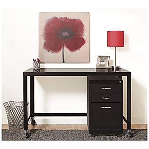 Hirsh Ready-to-Assemble 48-inch Wide Mobile Metal Desk Black