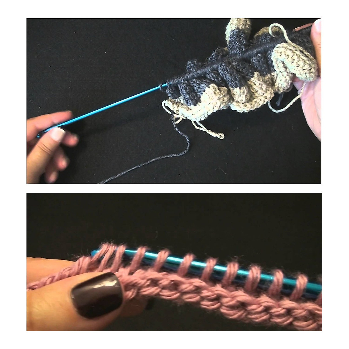 Long Tunisian Afghan Crochet Hooks Set 11 Packs 10.6" Colorful Aluminum Knitting Needles(2mm to 8mm) by Wadoy