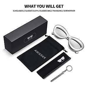 AWGSEE Trendy Inflated Shape Lip Sunglasses for Women Fashion Oversized Cat Eye Shades UV400 Protection