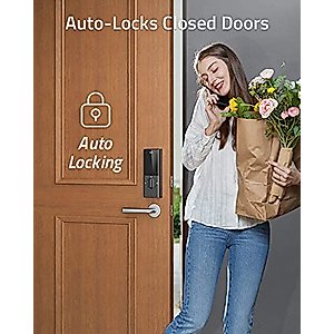 eufy Security Smart Lock Touch, Remotely Control with Wi-Fi Bridge, Fingerprint Keyless Entry Door Lock, Bluetooth Electronic Deadbolt, Touchscreen Keypad, BHMA Certified, IP65 Weatherproof