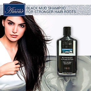 Shemen Amour Dead Sea Natural Treatment, Black Mud Shampoo Stronger Hair Roots