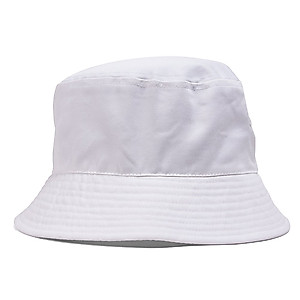 TOP HEADWEAR Bucket Hat for Men Women - Cotton Packable Fishing Cap, White L/XL