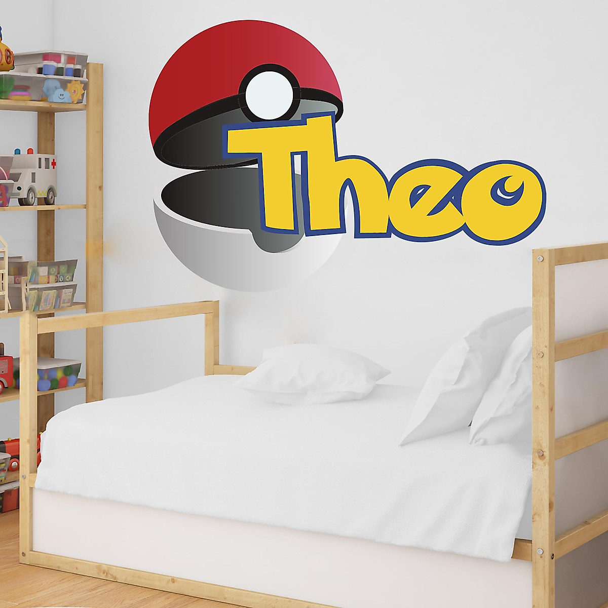 Generic Custom Name Wall Decal for Boys Bedroom - Wall Sticker for Kids Room - Custom Wall Decals for Decoration - Customization Decal Wall Decor for Kids Rooms, Red and White