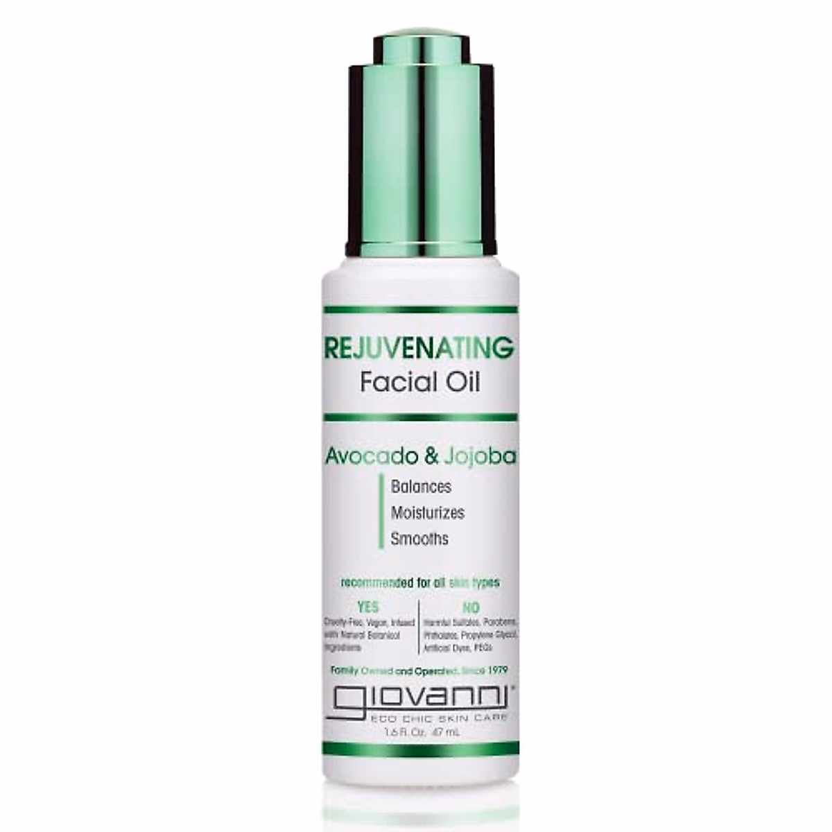 GIOVANNI Rejuvenating Facial Oil, 1.6 oz. - Avocado & Jojoba, Balances Moisturizes & Smooths
