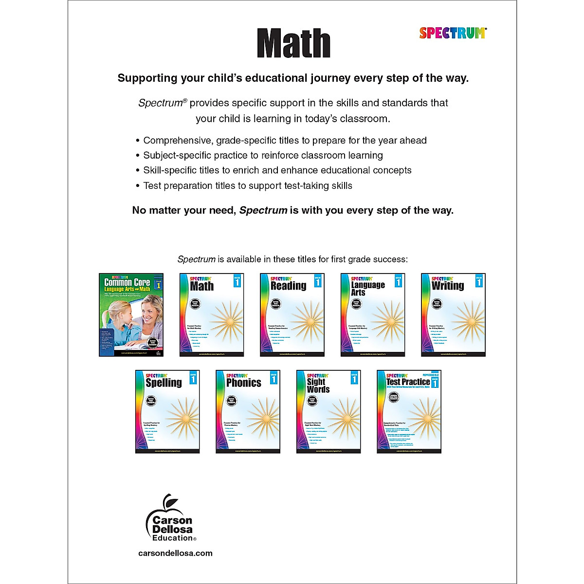 Spectrum 1st Grade Math Workbooks, Ages 6 to 7, Grade 1 Math Workbook, Adding and Subtracting Through 100, Place Value, Fact Families, 2-D and 3-D Shapes - 160 Pages (Volume 2)