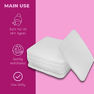 Jacent Mini Exfoliating Sponges: Square Facial Cleansing and Makeup Removal Pads, Suitable For All Skin Types