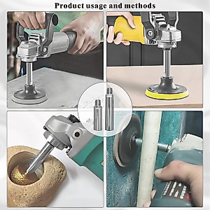 5/8"-11 Angle Grinder Extension Shaft Set Connecting Rotary Rod with Adjustable Angle Grinder Pin Wrench Lock-Nut Spanner and Flange Nut kit Compatible with Bosch Dewalt Makita etc(3" & 4" & 5.5")