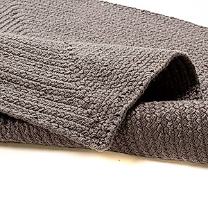 Super Area Rugs Lichfield Handmade Solid Reversible Indoor / Outdoor Braided Rug Charcoal Gray 4' x 6' Rectangle