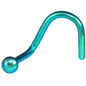 Forbidden Body Jewelry 20g IP Plated 2mm Dome Top Green Surgical Steel Nose Screw