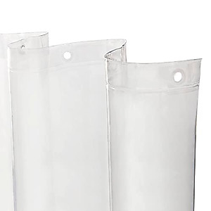 Kenney Lightweight 3 Gauge Waterproof PEVA Shower Curtain Liner with Durable Eyelet Hang Holes and Weighted Magnetic Hem for Bathroom, 70" W x 72" H, Clear
