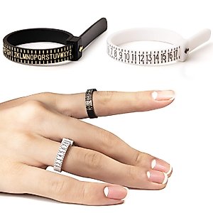 2 Pcs Ring Sizer Measuring Tool US & UK Reusable Finger Size Measuring Set Ring Gauge for All Type of Rings