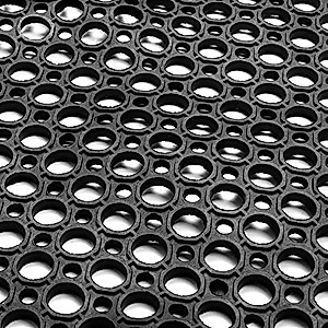 Yesland Rubber Door Mat 61 x 35 Inches, Packed in Roll Durable Restaurant Kitchen Non-Slip Bar Drainage Utility Floor Mat, Ideal Anti-Fatigue Entry Way Doormat for Home Garden Indoor Outdoor Wet Area