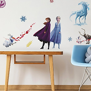 RoomMates RMK4075SCS Frozen II Peel and Stick Wall Decals, 1.86" x 1.87" x 7.12" x 12.72 ", blue. white, purple