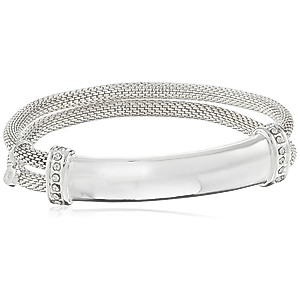 Nine West "Nw Boxed Gifting" Silver-Tone Bar Stretch Bracelet