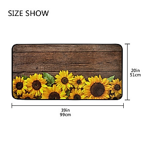 Country Style Sunflower Kitchen mat, Carpet Bedroom 39" x 20", Kitchen Anti Fatigue mat,Cushioned Kitchen mat, Kitchen Runner mat, Kitchen Comfort mat - Yellow