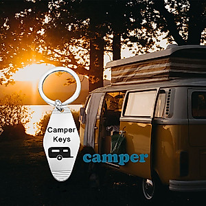 KUIYAI Vintage Motel Camping Gift Camper Motel Hotel Keychain Camper Keys Gift Caravan Gift Wanderlust Gift Traveler Gift for Campers (Camper keys)