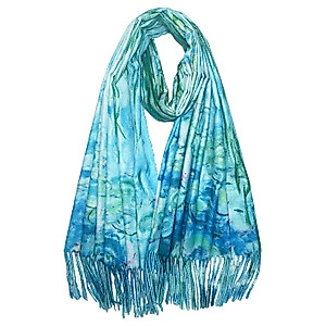 VIUJUH Soft Cashmere Feel Scarf Elegant Large Winter Warm Scarves Shawl Wrap Gifts Monet Klimt Van Gogh's Art Printed