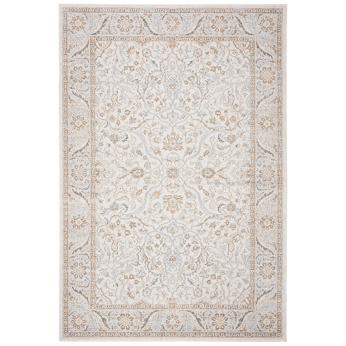 SAFAVIEH Isabella Collection Area Rug - 8' x 10', Cream & Beige, Oriental Design, Non-Shedding & Easy Care, Ideal for High Traffic Areas in Living Room, Bedroom (ISA912A)