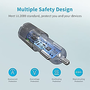 [Apple MFi Certified] 35W USB C Fast Car Charger, Compatible for iPhone 14 Pro Max/14 Plus, 13/12/11/iPad Mini 5, 20W PD & 15W USB A Dual Ports Cargador Carro Lighter Adapter+2 Pack Charging Cable