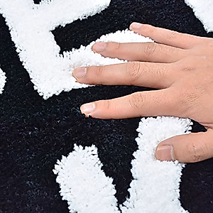 Zeeinx Get Naked Bathroom Shower Curtain Sets with Rugs Non Slip Absorbent Get Naked Bath Rugs Funny Bathroom Decor Shower Curtain Sets with 12 Hooks,72" x 72" Black