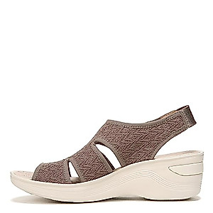 BZees Womens Daytona Slip-on Wedge Sandal, Morel Chevron, 7 Wide US
