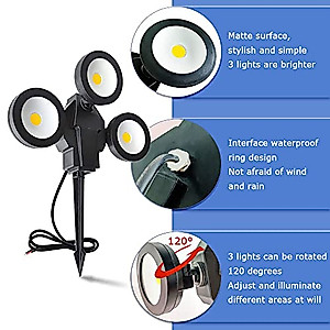 ZHMA 6W Low Voltage Landscape Lights , 12V Led Garden Landscape Lighting, Waterproof Outdoor Spot Lights for Tree,Yard,Flag ,Walkway（2 Pack）