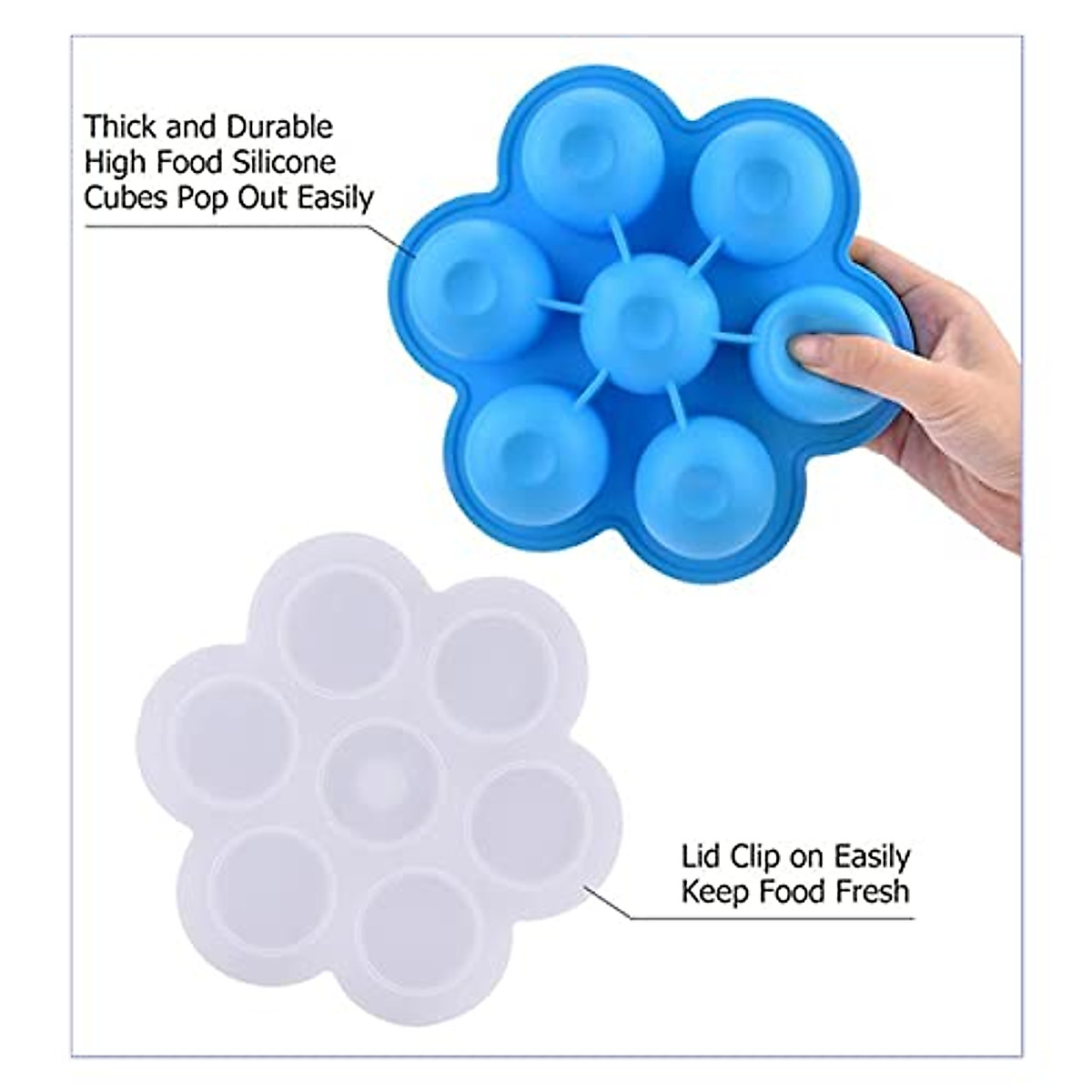 - Do-it-yourself, development thinking, food grade Summer Reusable Silicone Baby Food Freezer Tray Molds Storage Frozen Baby Food Storage Containers Kitchen Tools (Color : A) A (Color : B)