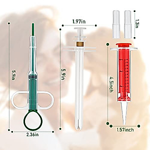 3 Pieces Pet Cat Pill Shooter Dog Syringe Dispenser Reusable Pet Tablet Liquid Feeding Dispenser for Small Animal, 3 Styles