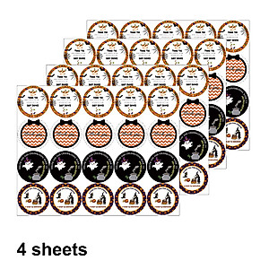Halloween Baby Shower Thank You Stickers, 2 Inch Baby Shower Thank You Label Stickers, Spooktacular Halloween Baby Shower Favors Decorations Party Supplies