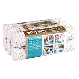 Duck Brand Smooth Top EasyLiner Brand Shelf Liner, Taupe Buds, 6 Pack, 20 in. x 6 ft. (287753)