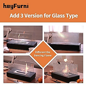 Mr.Ton Tabletop Fire Pit Bowl, Ventless Bio Ethanol Fireplace for Indoor & Outdoor, Personal Fire Pit, Rectangle, Large, Black