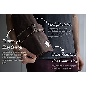 Mixology Bartender Kit | Premium Titanium Cocktail Set | 6-piece | Cocktail Shaker Set including Cocktail Shaker 19 oz, Bar Blade, Jigger, Wood Muddler, Cocktail Strainer, Bar Spoon and Wax Canvas Bag